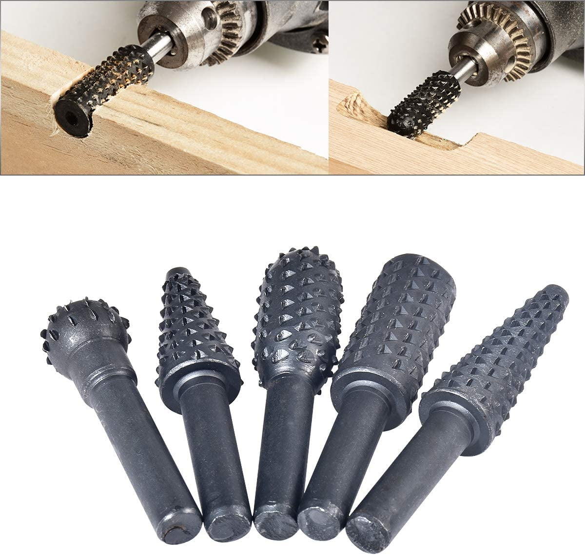 5pcs Rotary Burr Bits 1/10.2 6mm Shank Rotary Drill Bits Rotary Rasp ...