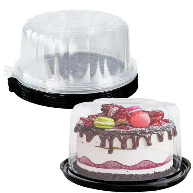 5pcs Round Cake Carriers for Transport Plastic Disposable Cake ...