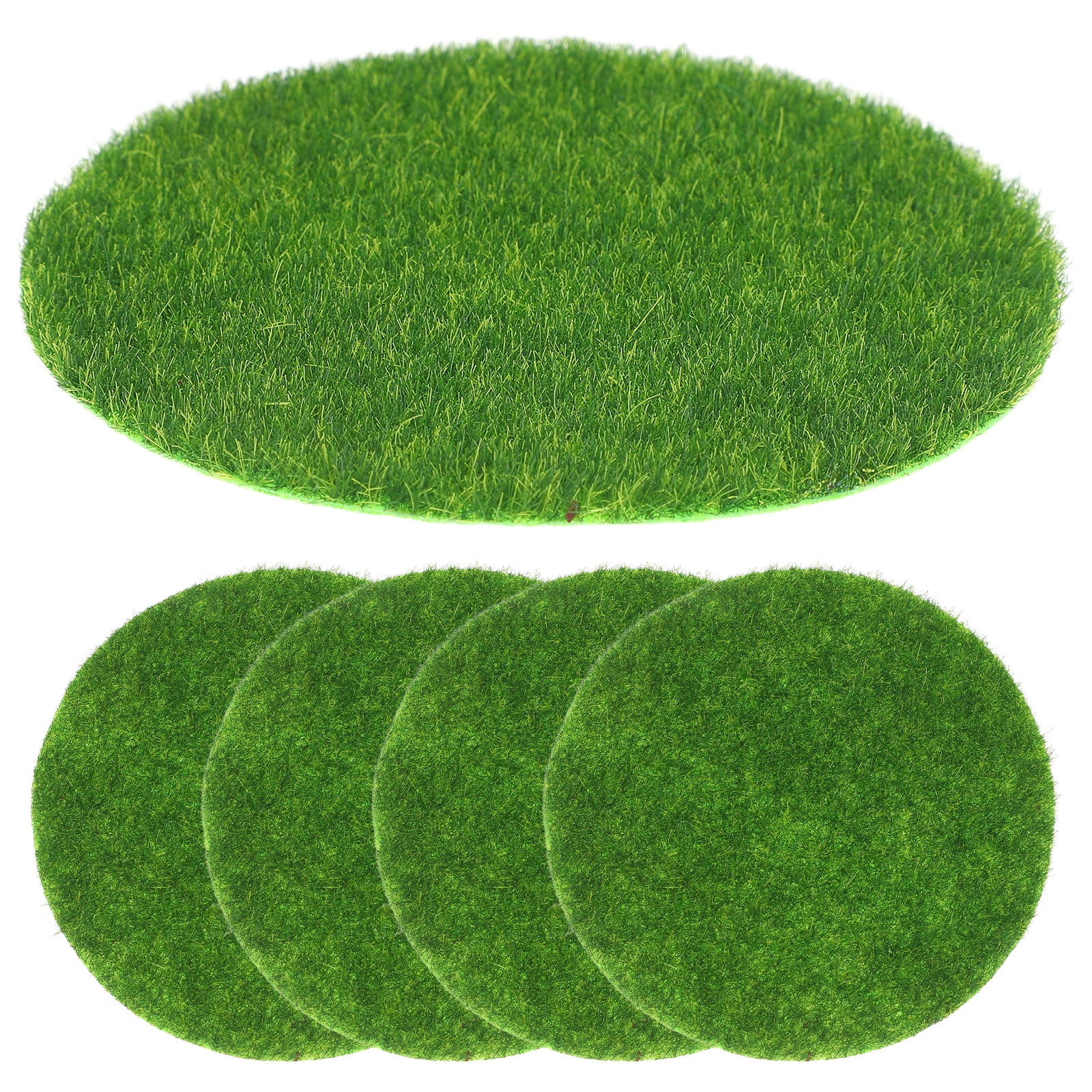 5pcs Round Fake Moss for Crafts Artificial Grass Tiles for Indoor ...