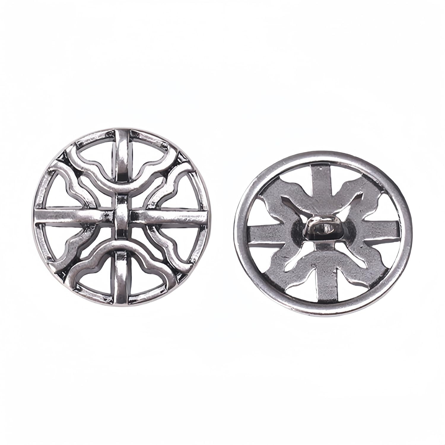 5pcs Round Metal Elegant Hollow Pattern Sew-on Buttons for Clothing ...