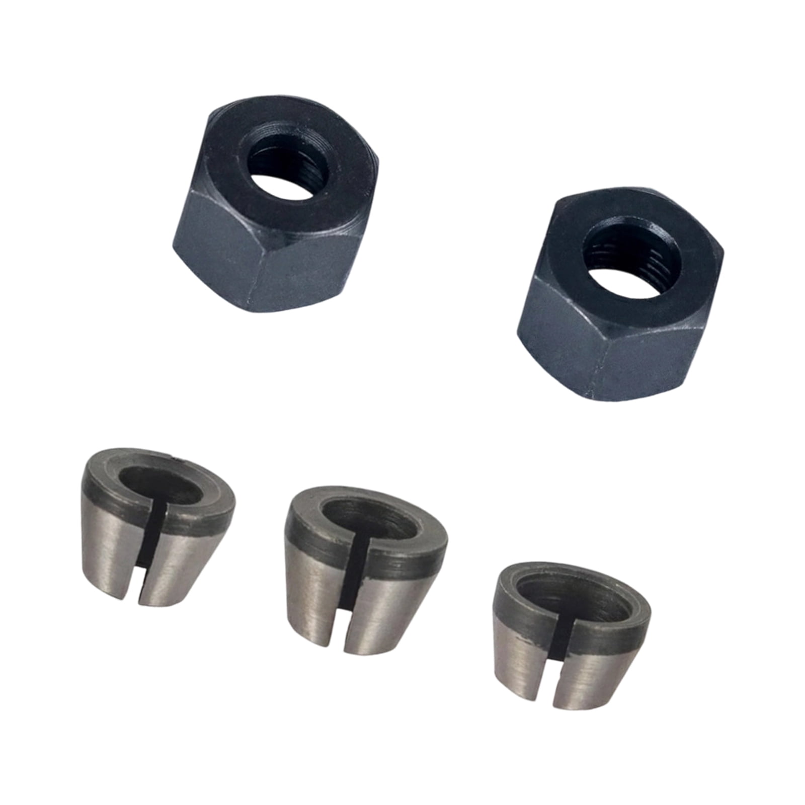 5pcs Routers Bit Shank Adapter Set Includes Collet Chucks and Nut for ...