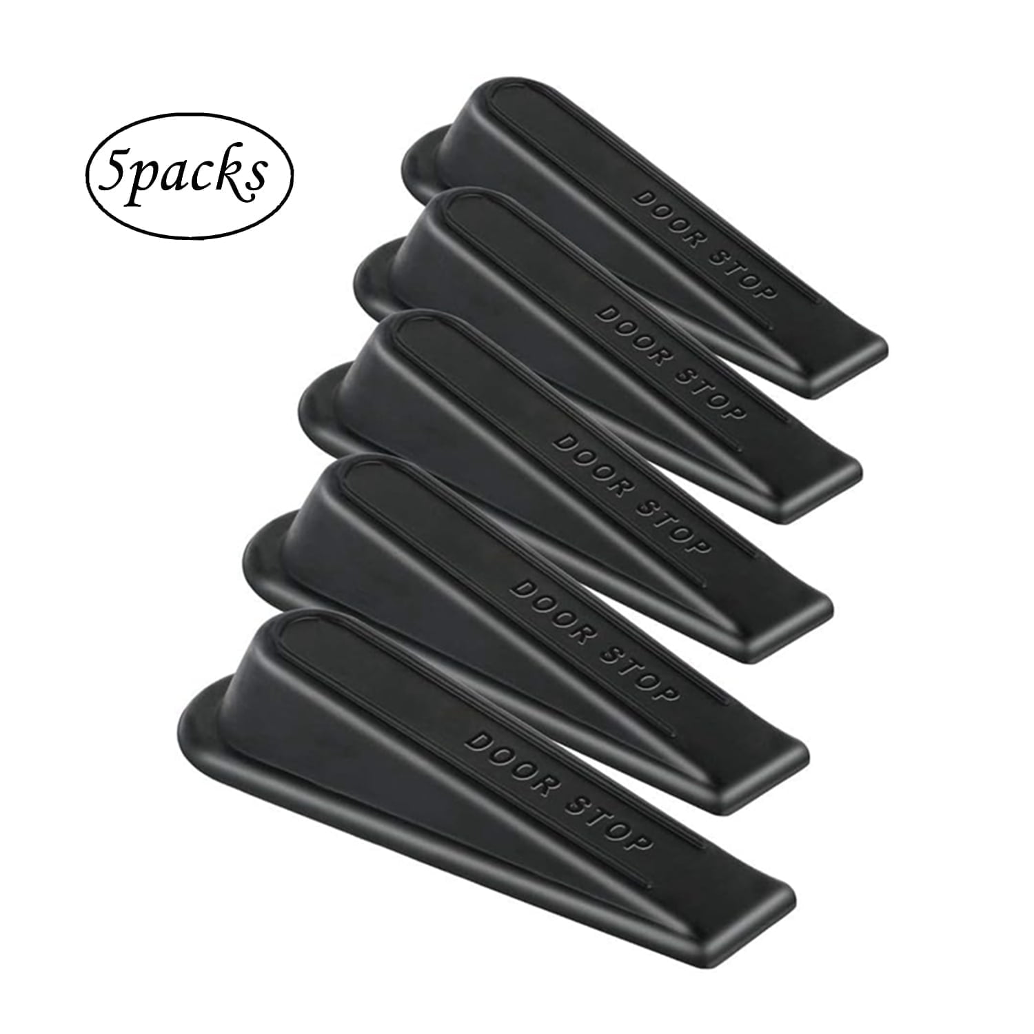 5pcs Rubber Doorstopper Wedge Suitable for All Floors Non-Scratching ...