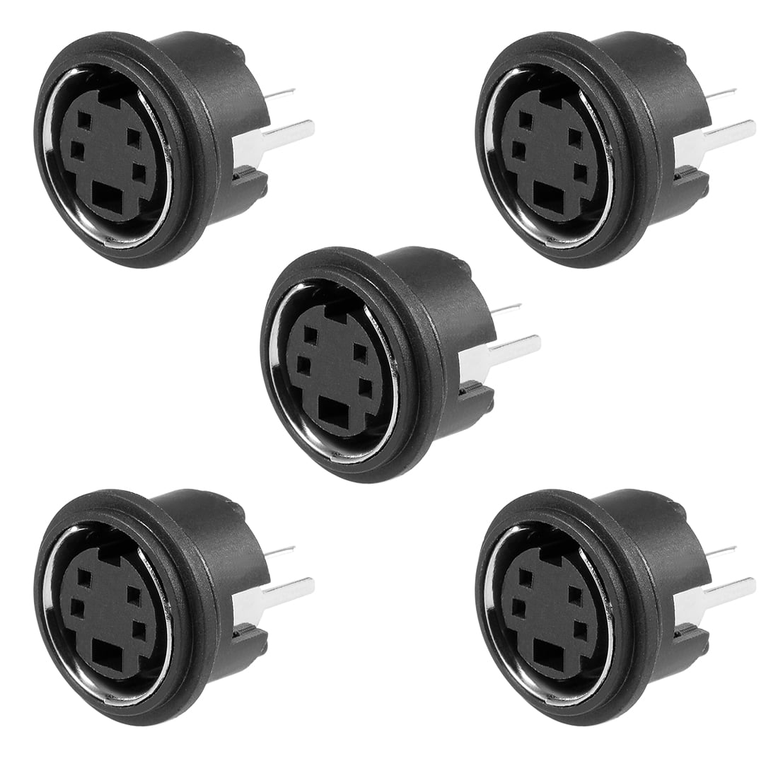 5pcs S-video PCB Mount 4 Pin Din Socket Audio Video Connector Black MDC ...