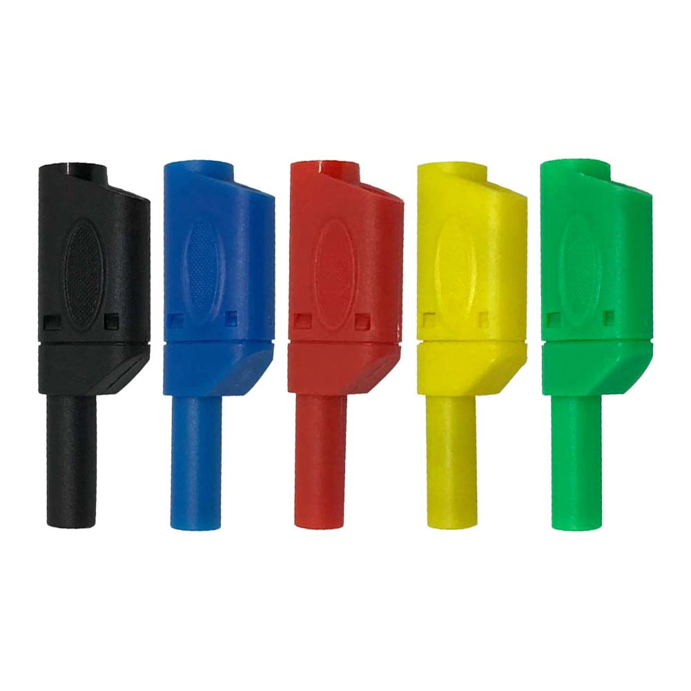 5Pcs Safety 4mm Banana Plug Male Retractable Sheath Stackable Solder ...
