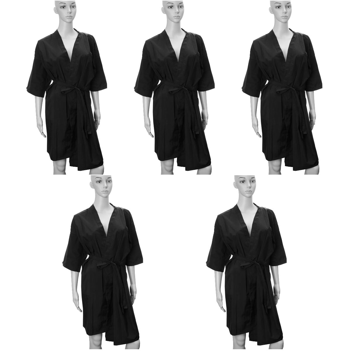 5pcs Salon Client Gowns Waterproof Hair Salon Smock Hairdressing Clothes Kimono Style Haircut ...