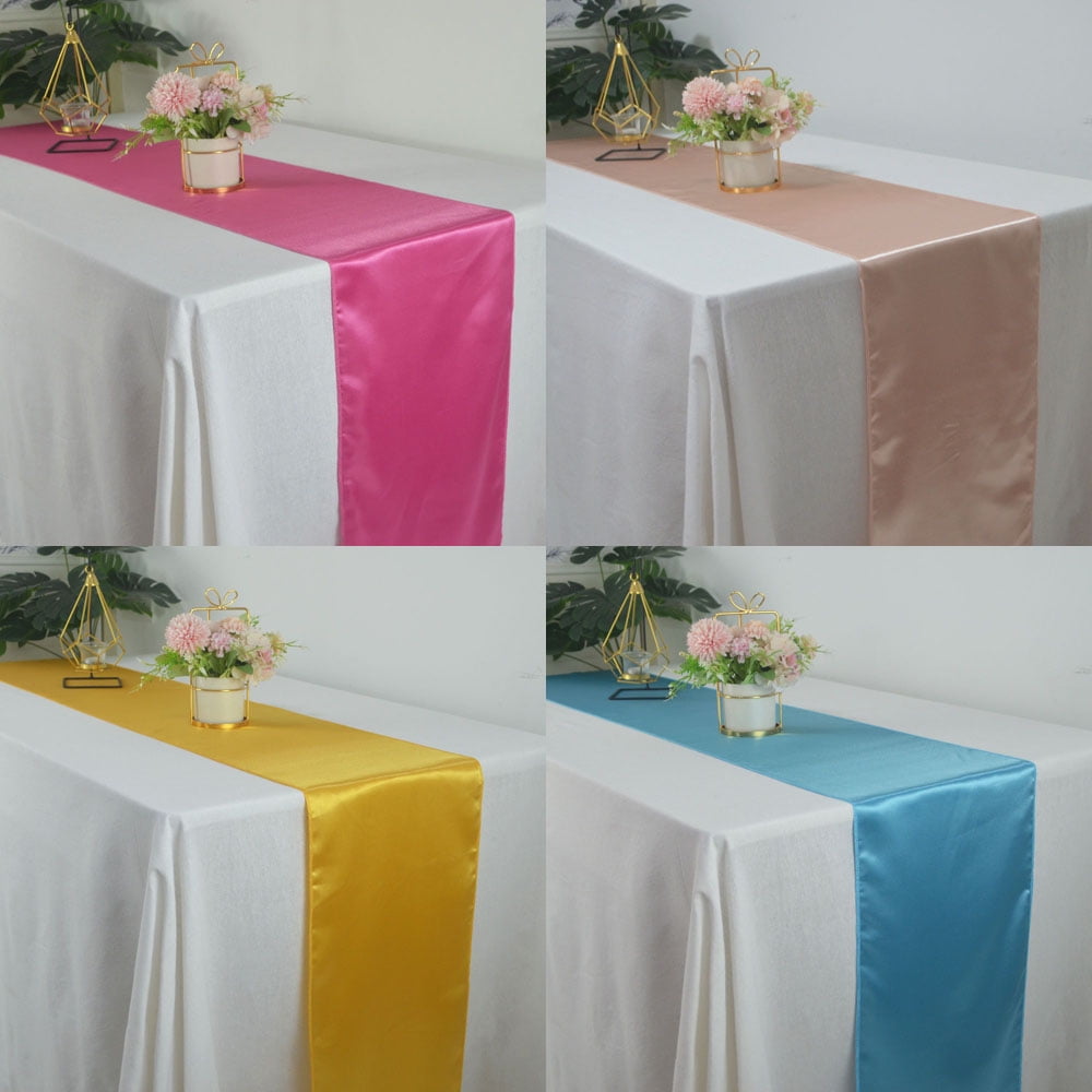 5pcs Satin Table Runner Wedding Party Decoration 12x71" Restaurant ...