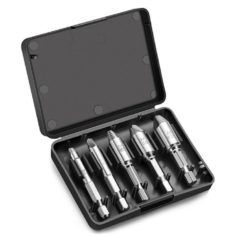 5pcs Screw Extractor Bolt Remover For Damaged Rusted Screws In Various ...