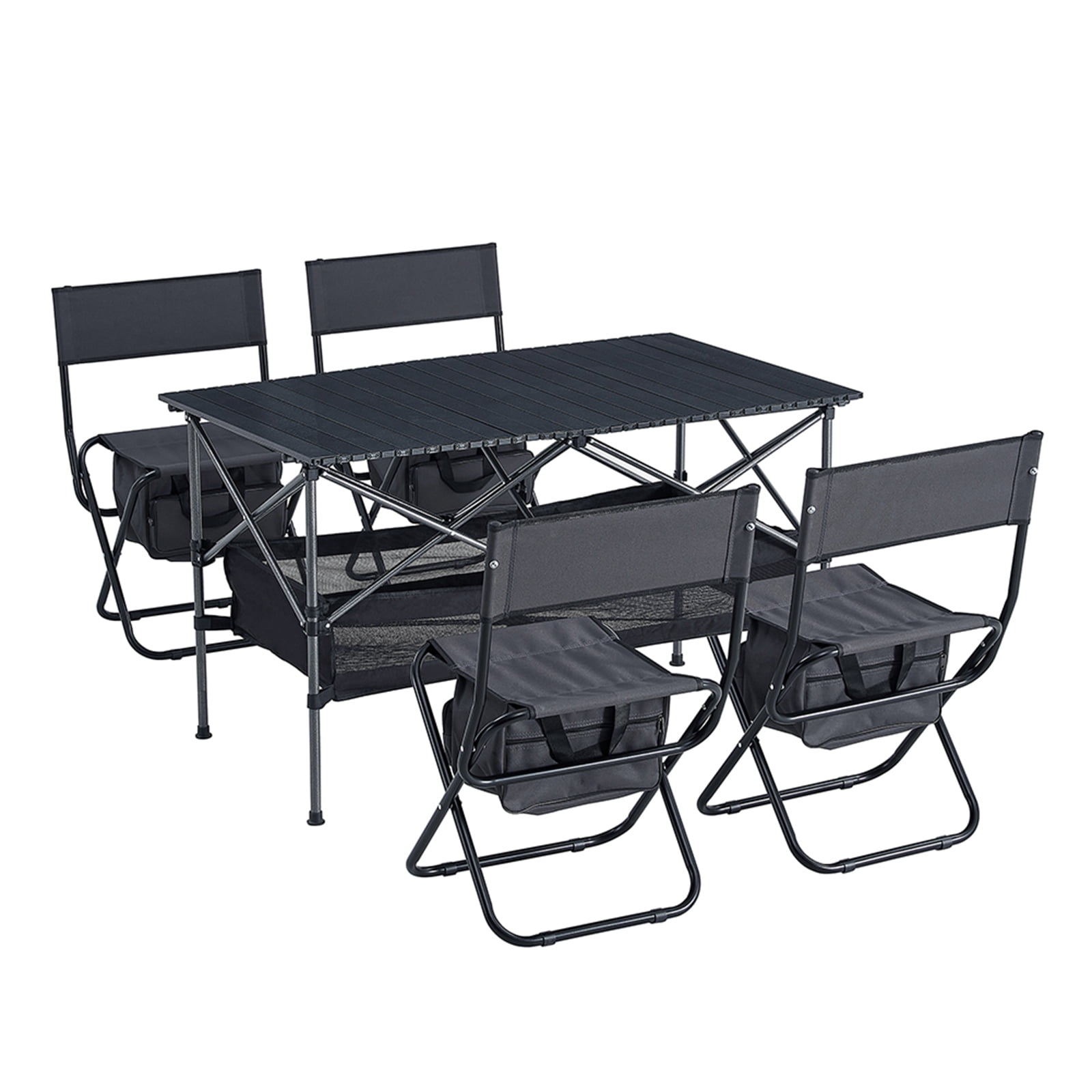5pcs/ Set Camping Folding Table And Chairs, Camping Picnics Aluminum ...