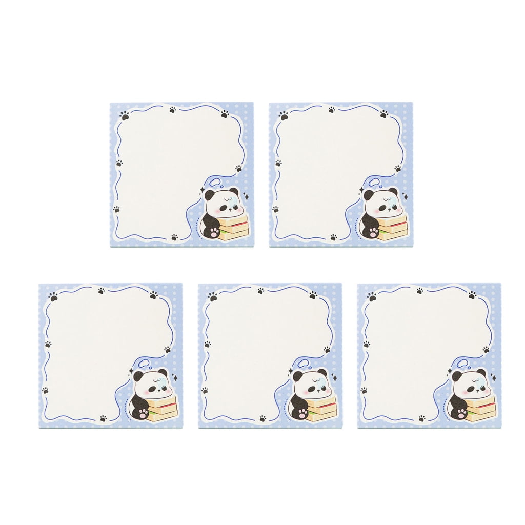 5pcs Sticky Note Aesthetic Memos Pad Cartoon Panda Post Note Convenient ...