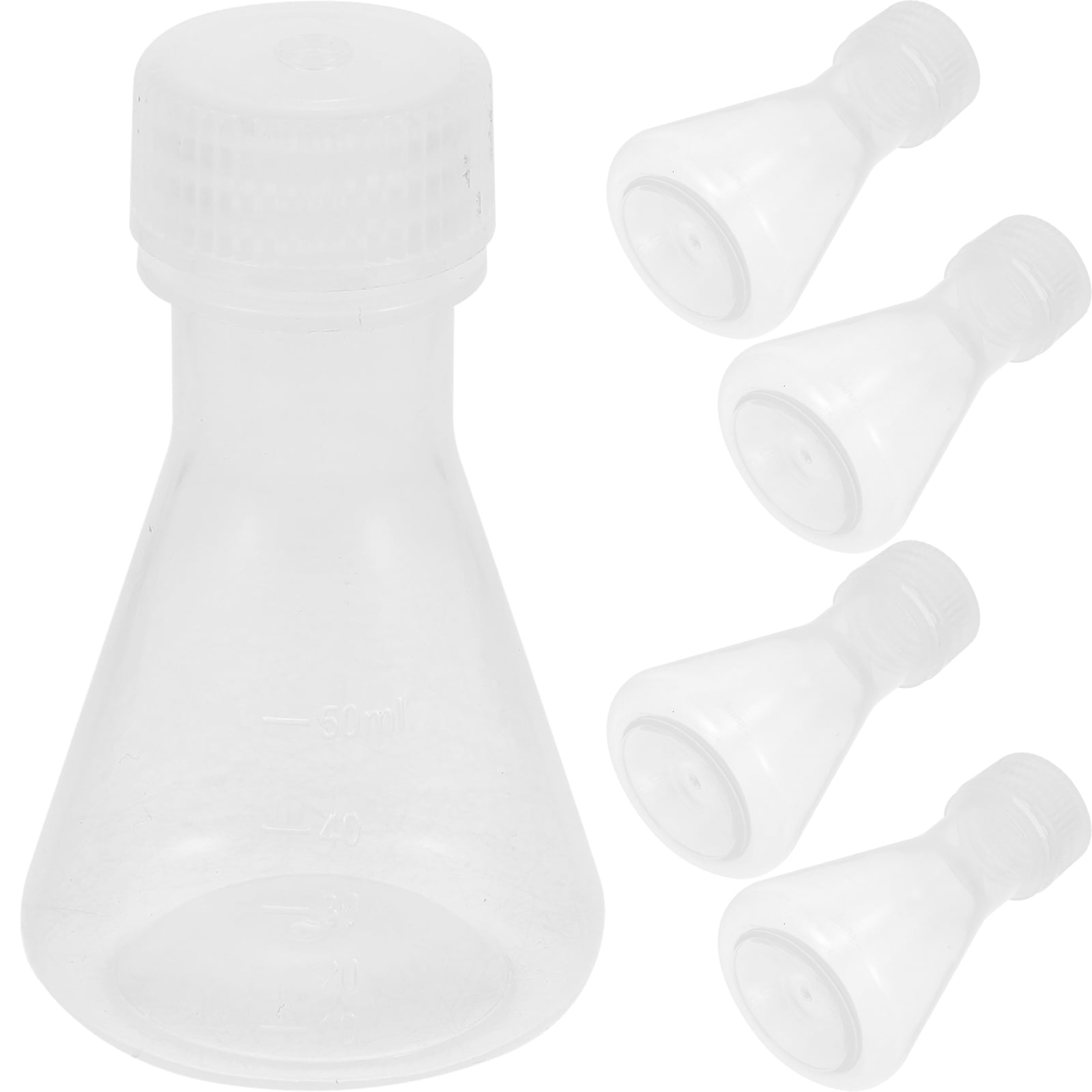 5pcs Set Of Plastic Conical Flasks Science Experiments Laboratory ...
