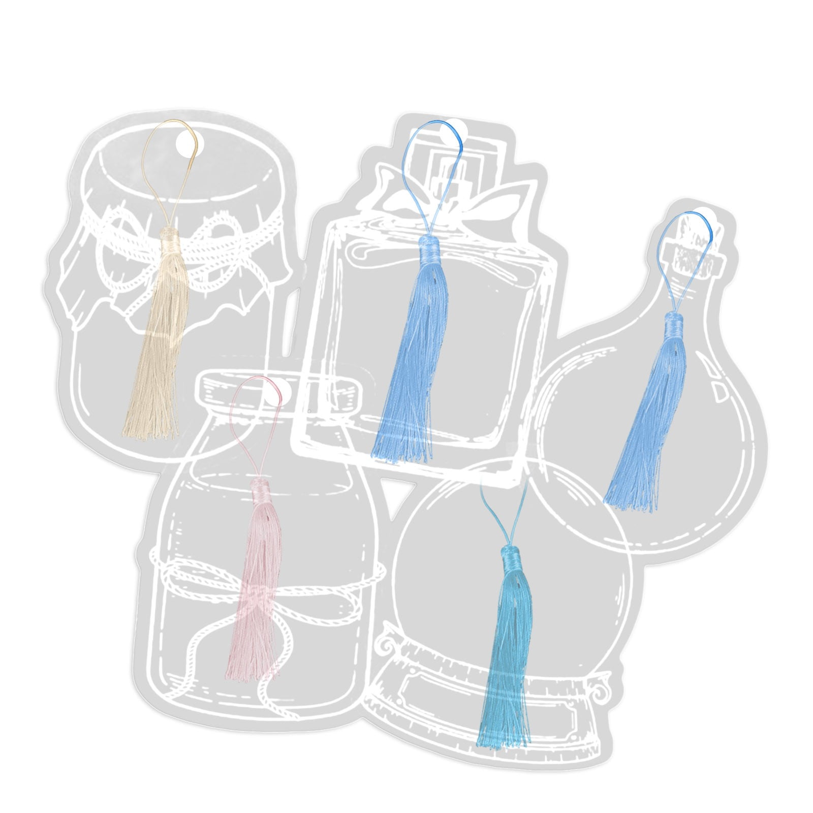 5pcs/Set Transparent Flower Bookmark Acrylic Clear Glass Wishing Bottle ...