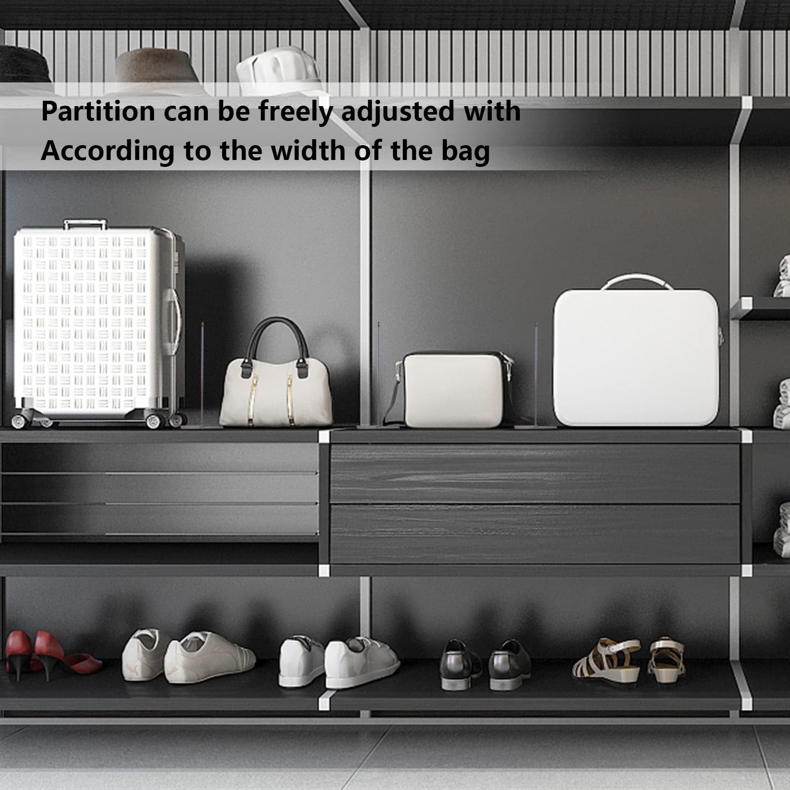 5pcs Shelf Dividers for Closets Plastic Transparent Handbag Purse Bag ...