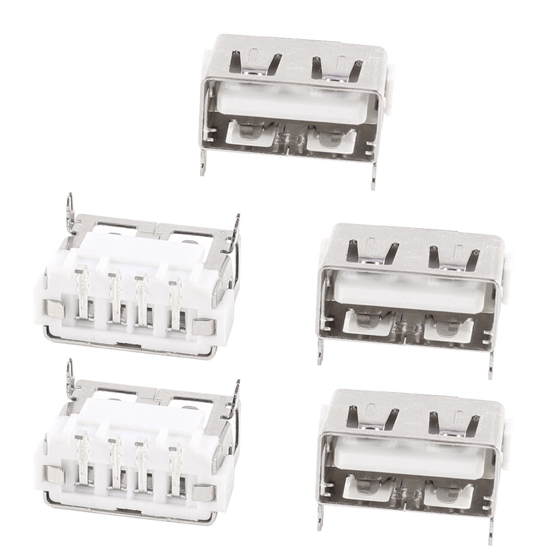 5pcs Shielded 180 Degree 4-Pin Surface Mount Device SMT USB A Female ...