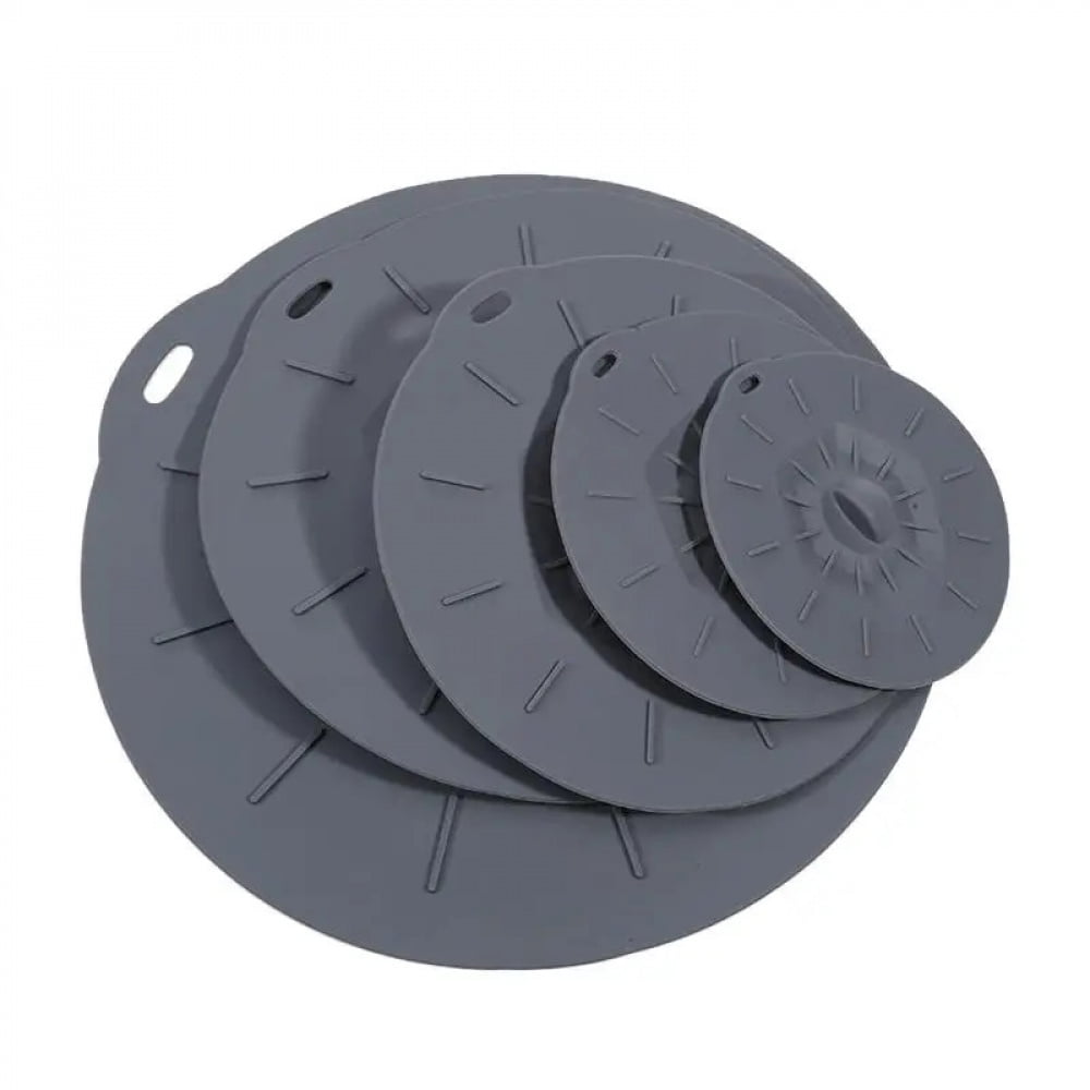 5pcs Silicone Microwave Safe Bowl Covers Food Freshener Wrap Pan Lid ...