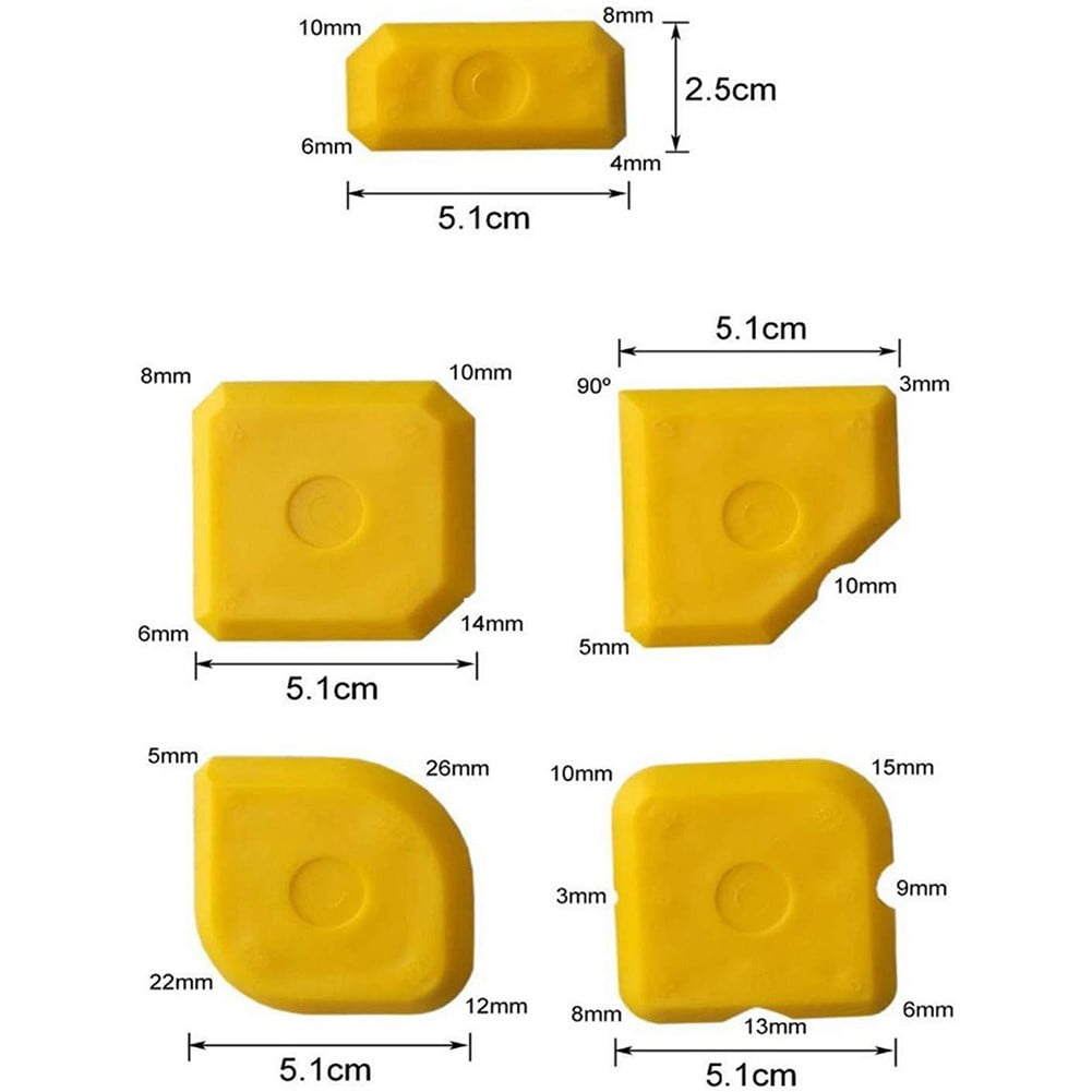 5pcs Silicone Sealant Tool Spreader Finish Kit Caulk Tile Grout ...