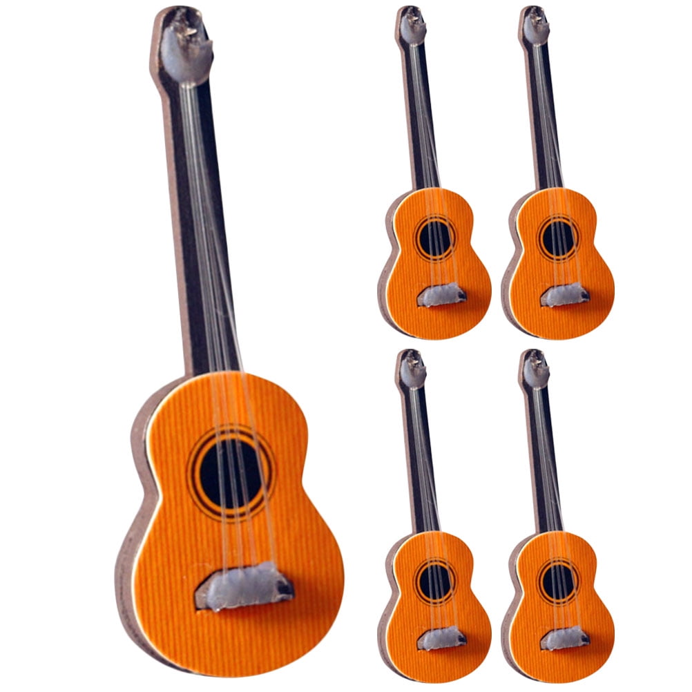 5pcs Simulation Musical Instruments Mini Guitar Models Doll House ...