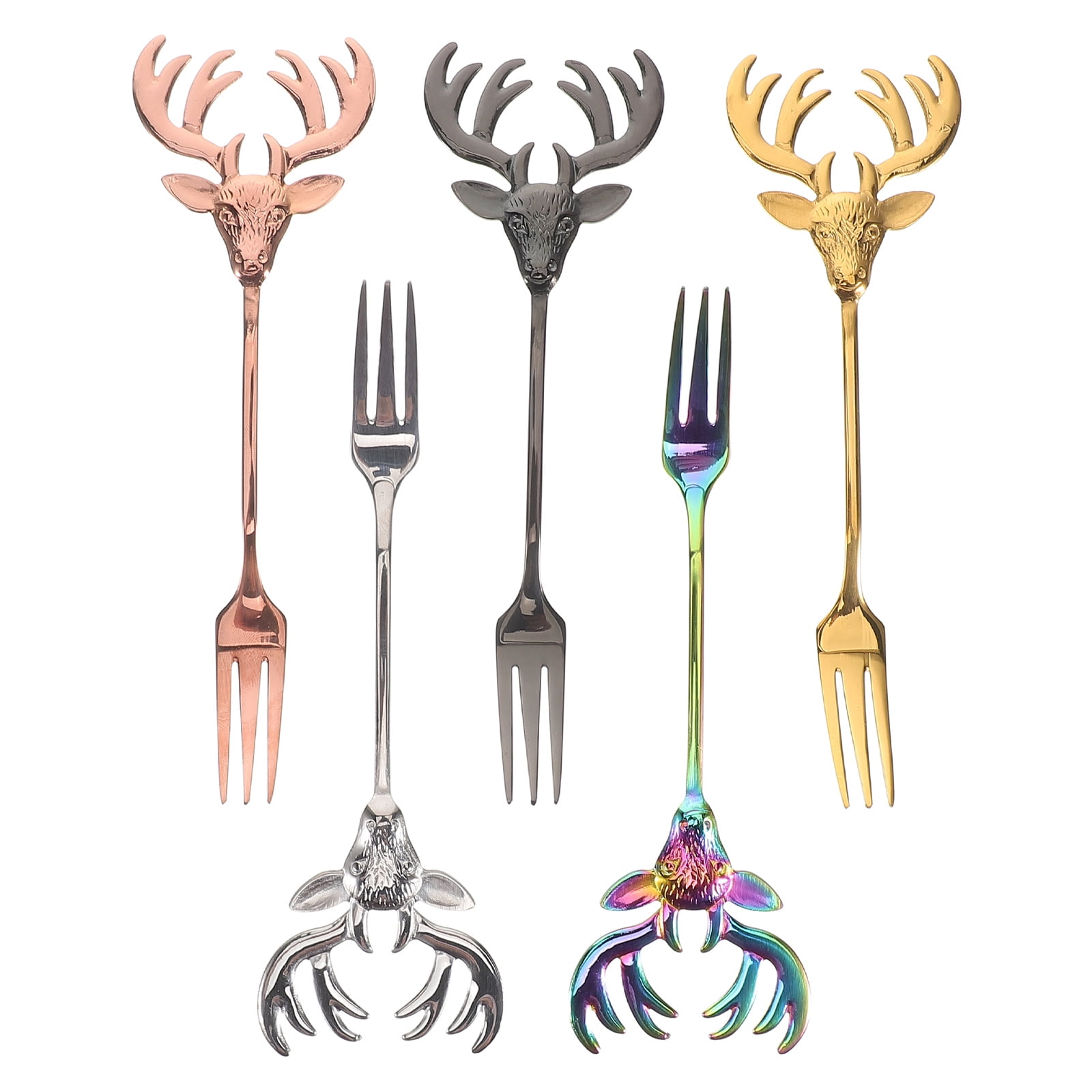 5pcs Small Salad Forks Fruit Forks Pastry Forks Delicate Stainless ...