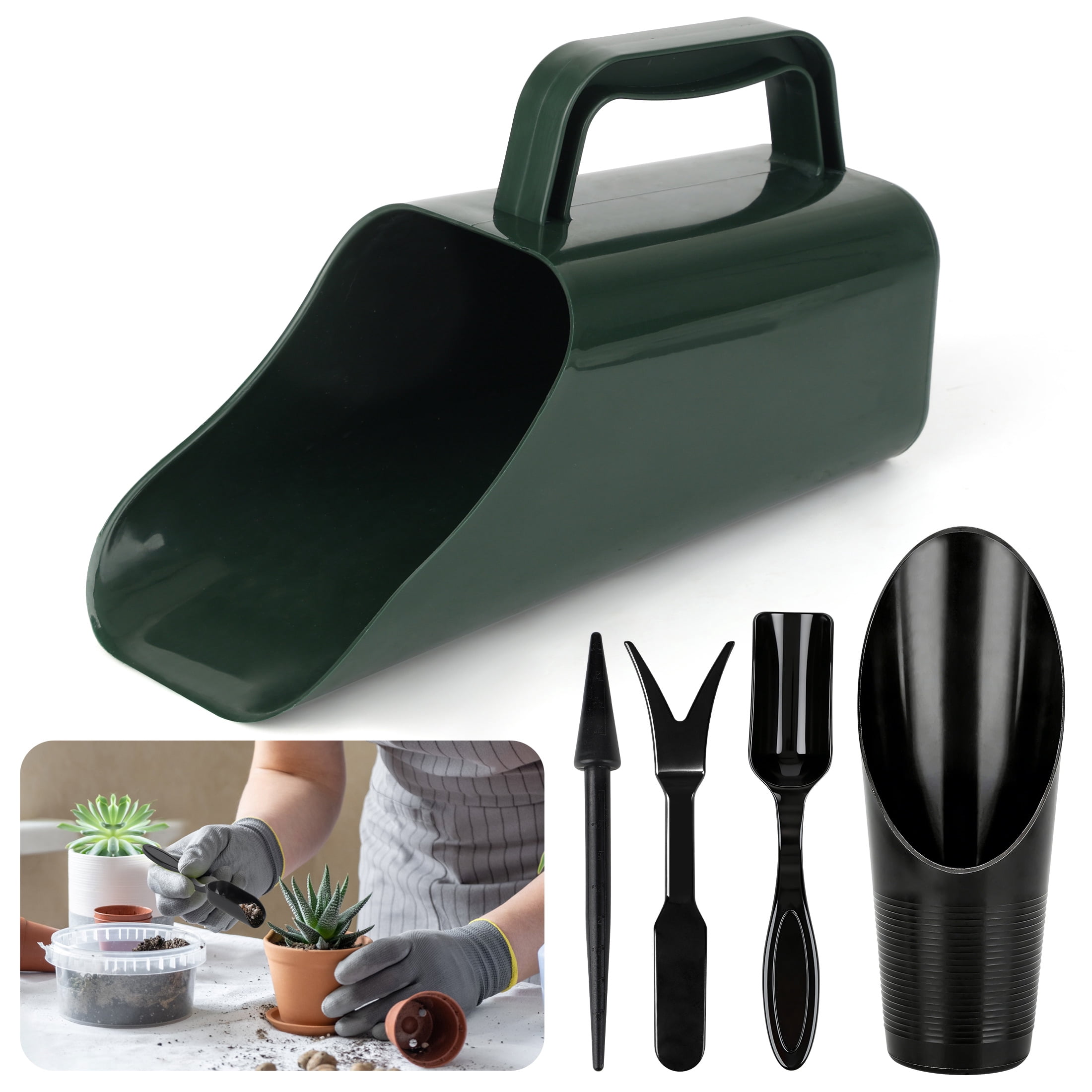 5pcs Soil Scoop Set, EEEkit Garden Cultivation Scoop Garden Tool Set ...