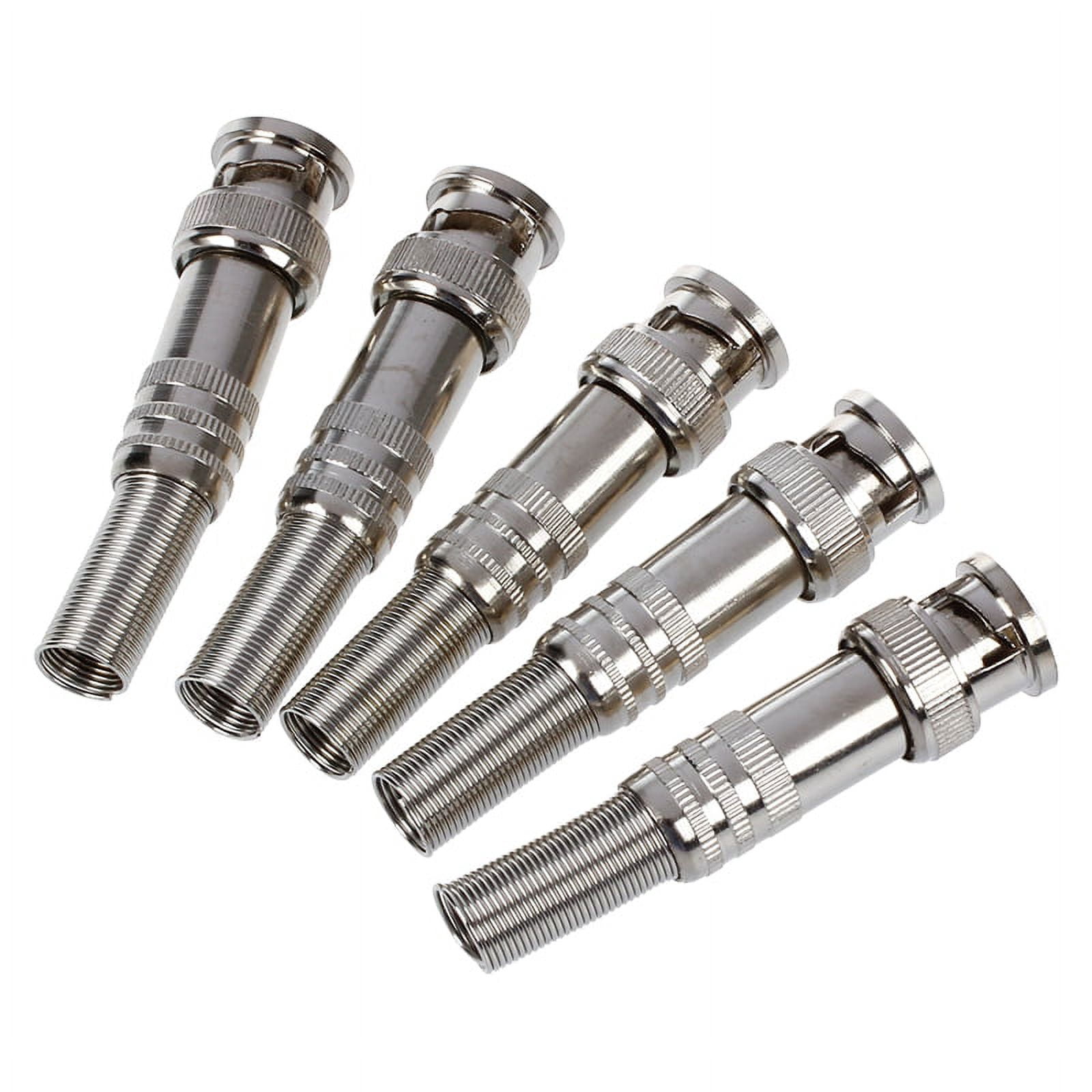 5pcs Solder Less Twist Spring BNC Connector Jack for Coaxial RG59 CCTV ...