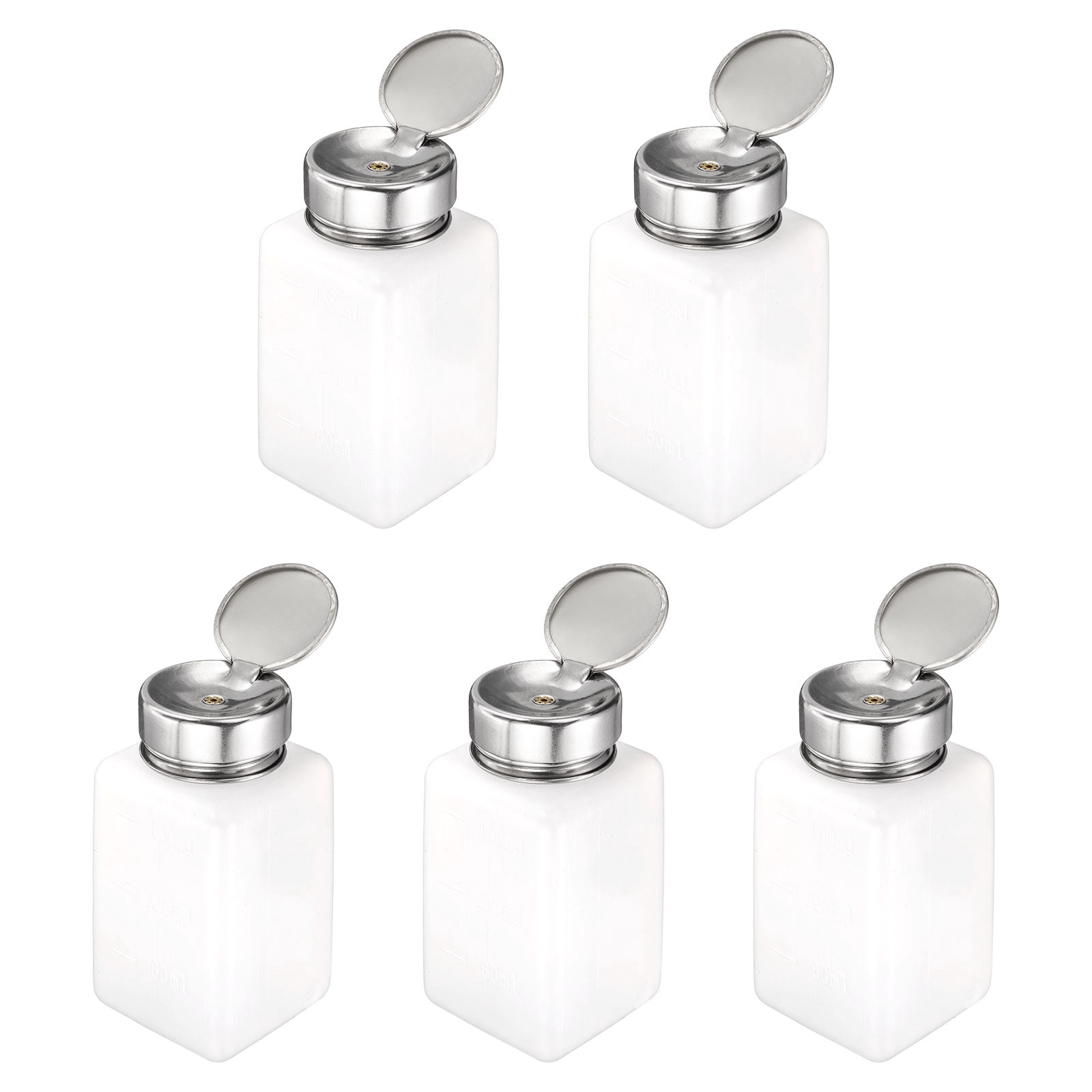 5pcs Solvent Alcohol Dispenser 180ml(6oz) Nail Polish Remover Push Down ...