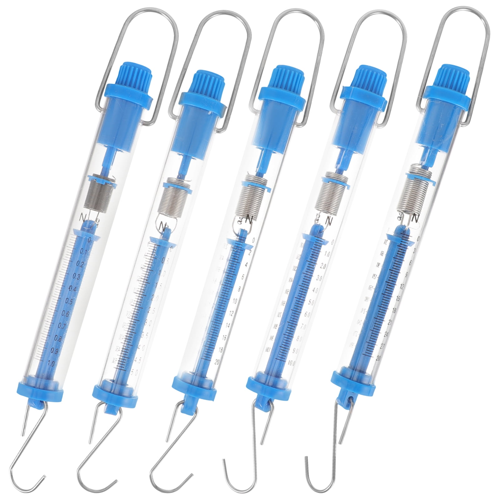 5pcs Spring Balance Hanging Tube Scales Scientific Tubular Spring Scales Physic Tools - Walmart.com