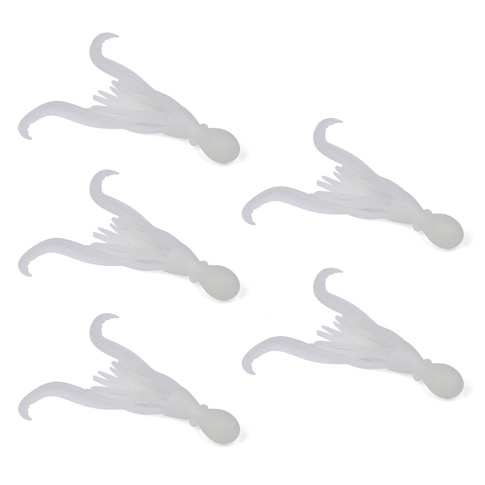 5pcs Squid Jigs Soft Baits Floating Fishing Lures 10cm 4.8g Silicone ...