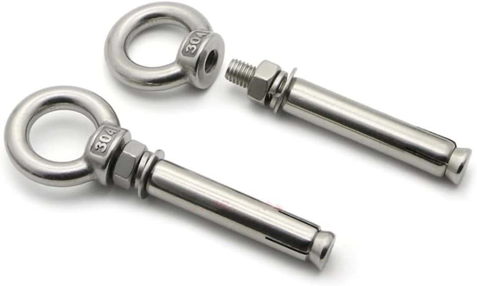 5pcs Stainless Steel Expansion Screw Hook Eyebolt Loop Swing Hook ...