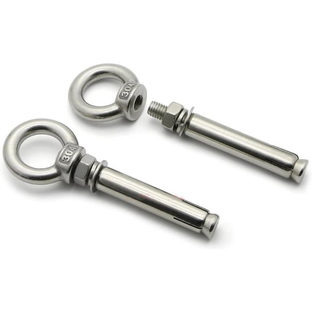 5pcs Stainless Steel Expansion Screw Hook Eyebolt Loop Swing Hook ...