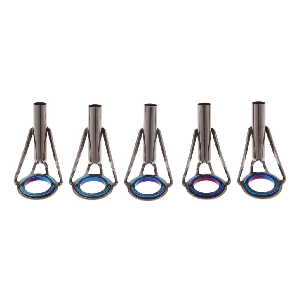 5pcs Stainless Steel Fishing Rod Guides Tip Tops Pole Repair For All ...