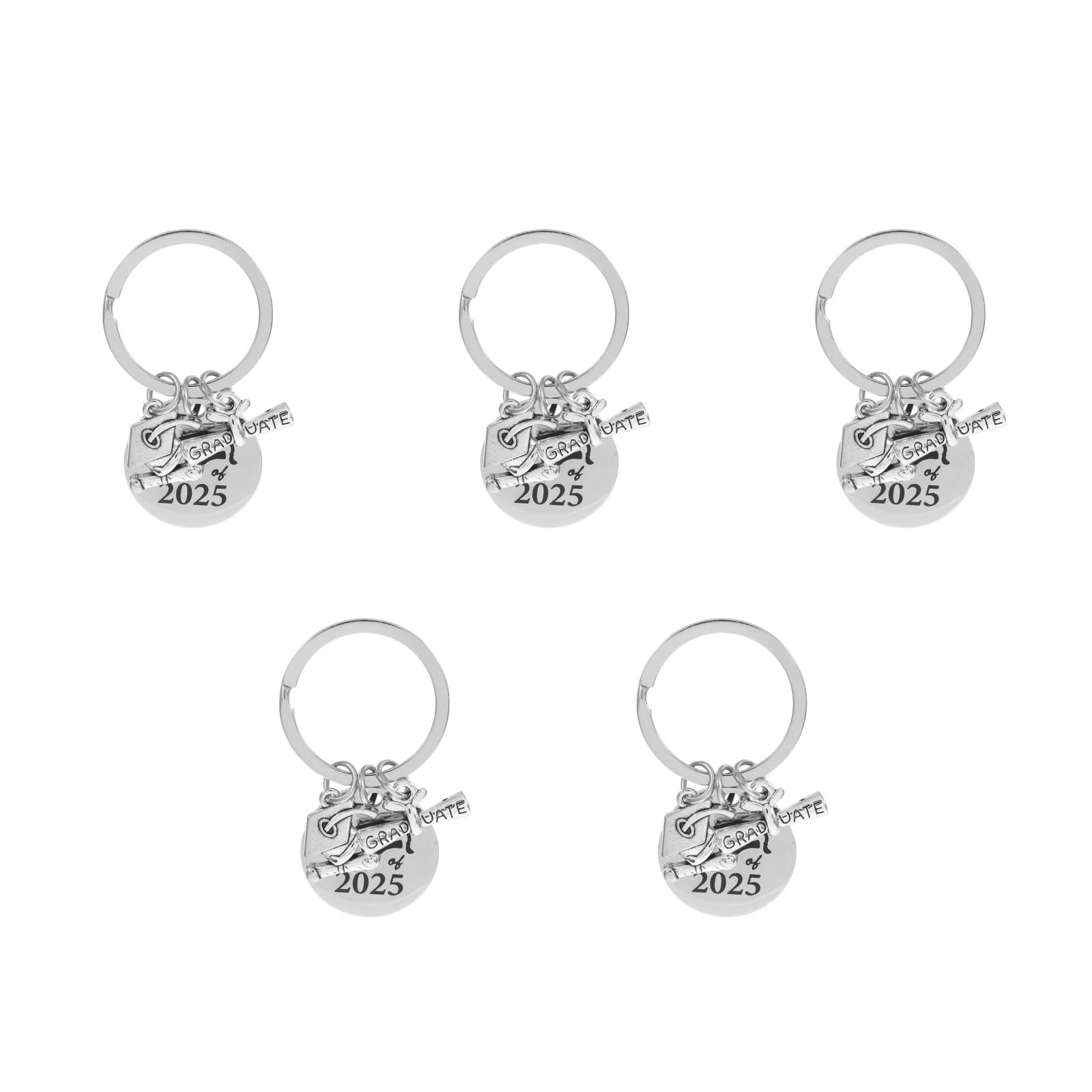 5pcs Stainless Steel Key Ring Congrats Grad Ornament Class of 2025 ...