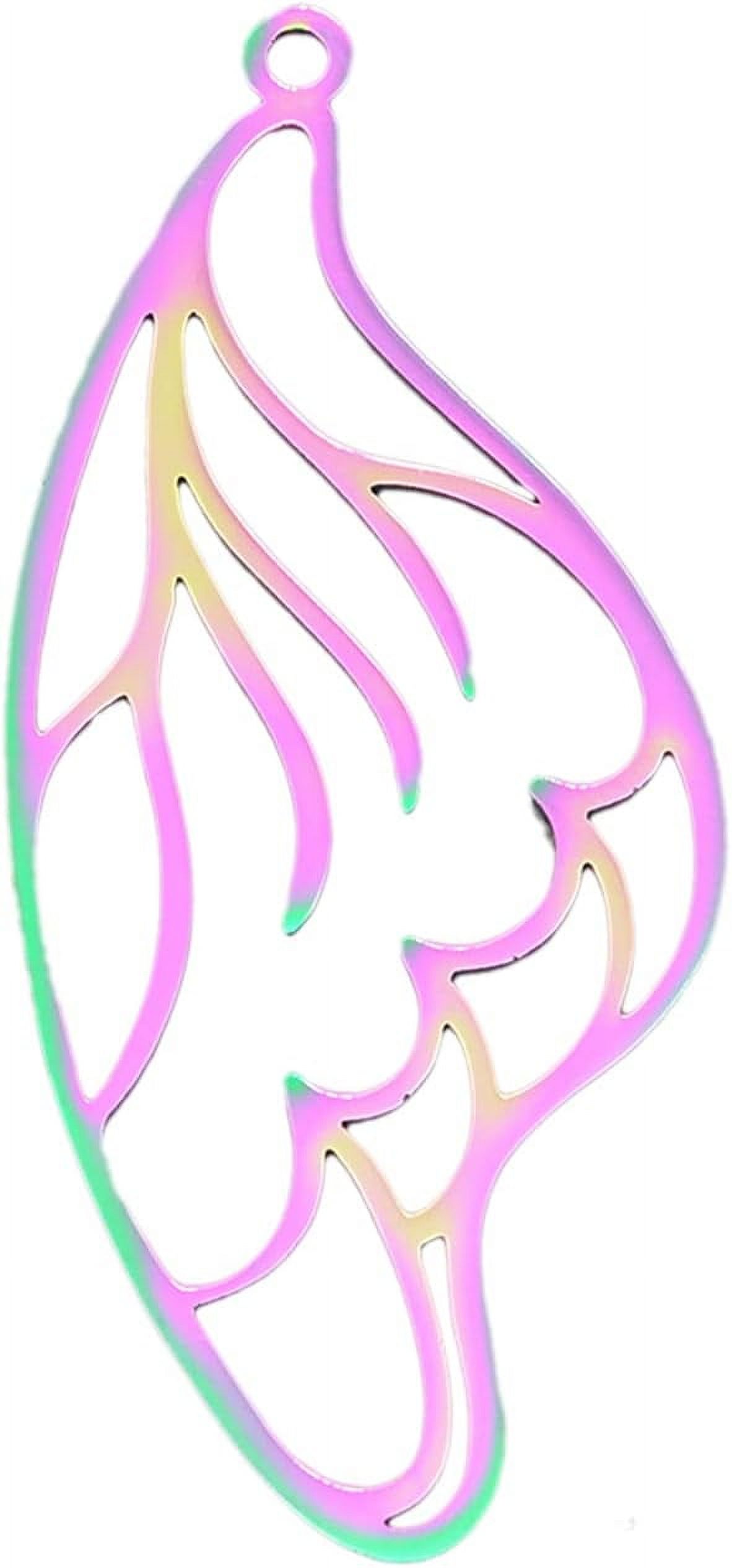 5pcs Stainless Steel Multi-color Wing Pendants Angel Wings Pendant ...