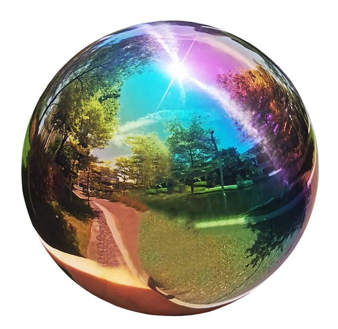 5pcs Stainless Steel Reflective Ball Adorable Gazing Ball Garden Mirror ...