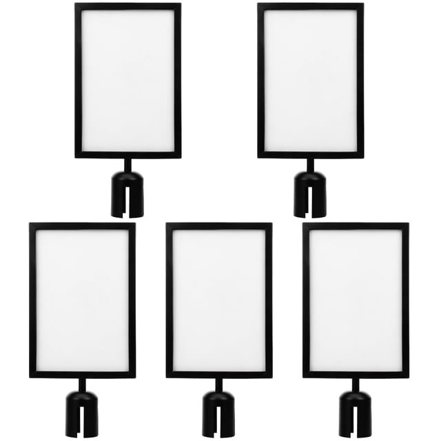 5pcs Stainless Steel Stanchion Sign Holder Retractable Belt Vertical ...