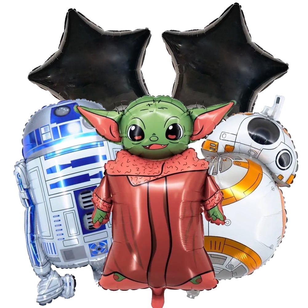 5pcs Star Wars Balloons Supplier Star Wars Baby Yoda Balloons R2D2 ...
