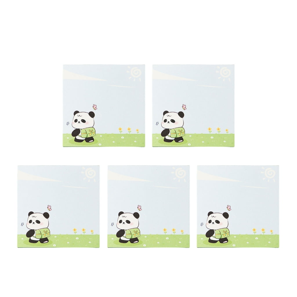 5pcs Sticky Note Aesthetic Memos Pad Cartoon Panda Post Note Convenient ...