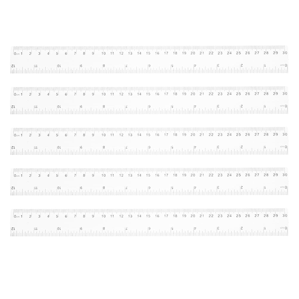 5pcs Students Rulers Measuring Ruler Plastic Ruler Reusable Drawing ...