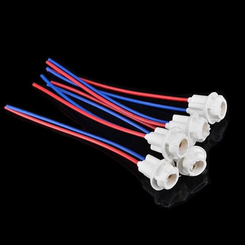 5pcs T10 Car Light Sockets LED Bulbs Wedge Light Base Car Lamp Cable ...