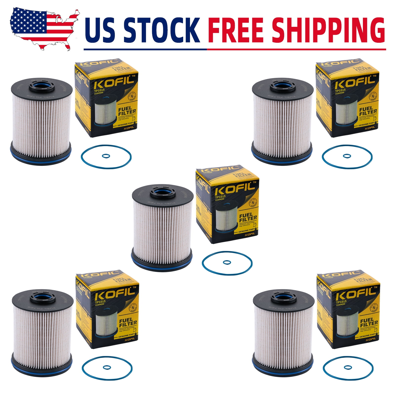 5pcs TP1015 Fuel Filter Fit for 6.6L Duramax Diesel Fuel Filter ...