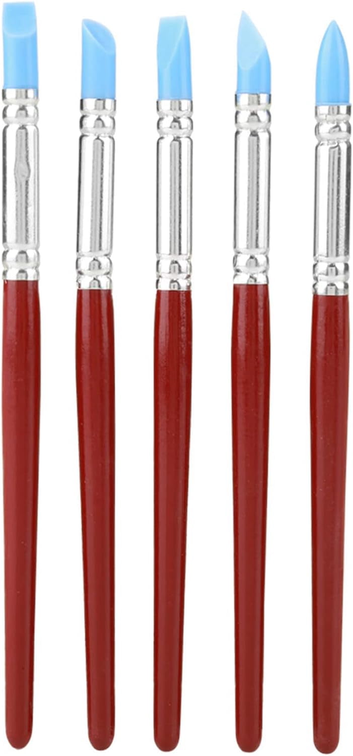 5pcs Tegg Clay Sculpting Tool, Clay Sculpture Pottery Rubber Tip Paint ...