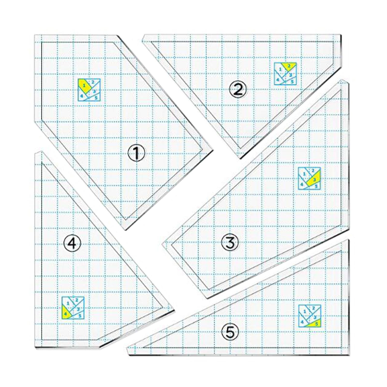 5pcs Template Sewing Machine Ruler, Motion Quilting Template Arts, Hand ...