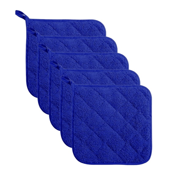 5pcs Terry Potholder & Hot Pad Kitchen Everyday Basic Terry Pot Holder ...