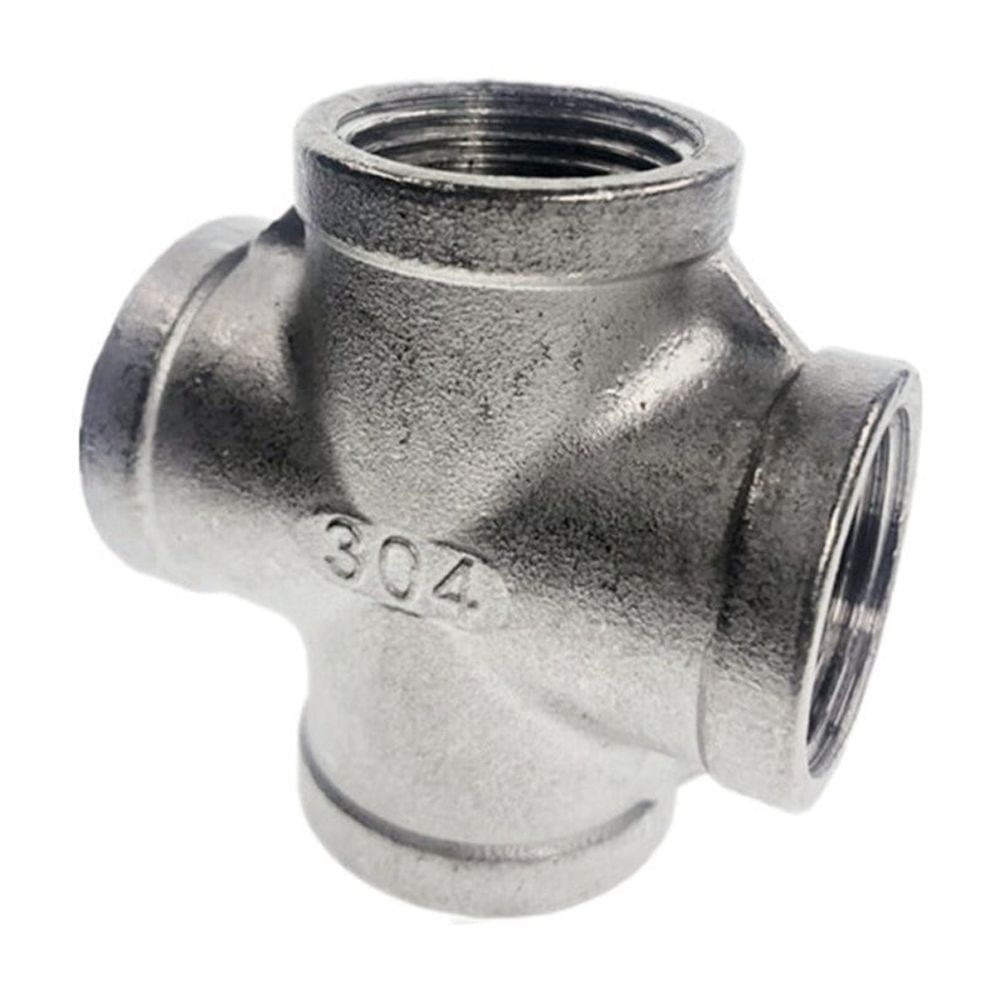 5pcs Thread 4 Way Female Cross Coupling Connector SS 304 Pipe Fitting ...