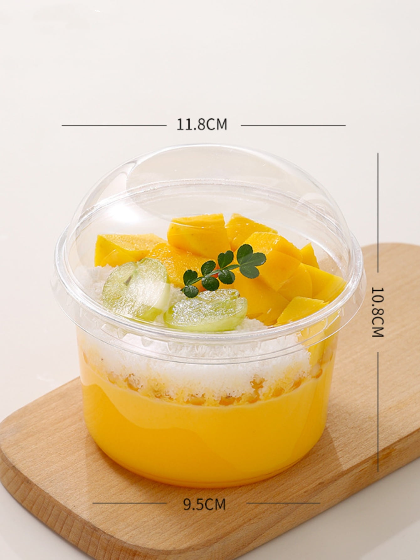 5pcs Tiramisu Box Disposable Round Mousse Cake Cup Double Skin Milk ...