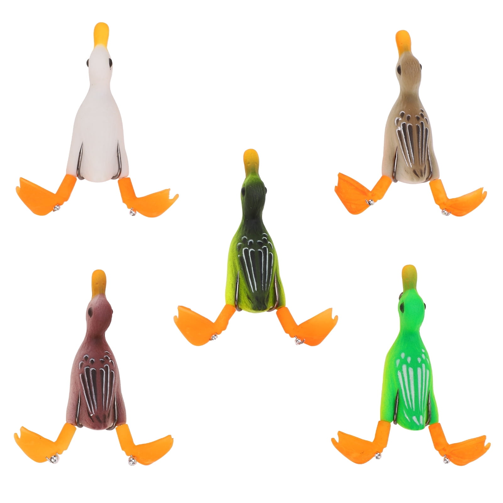 LIZEALUCKY 5pcs Topwater Duck Lure, Realistic Floating Duck Feet, Bass ...