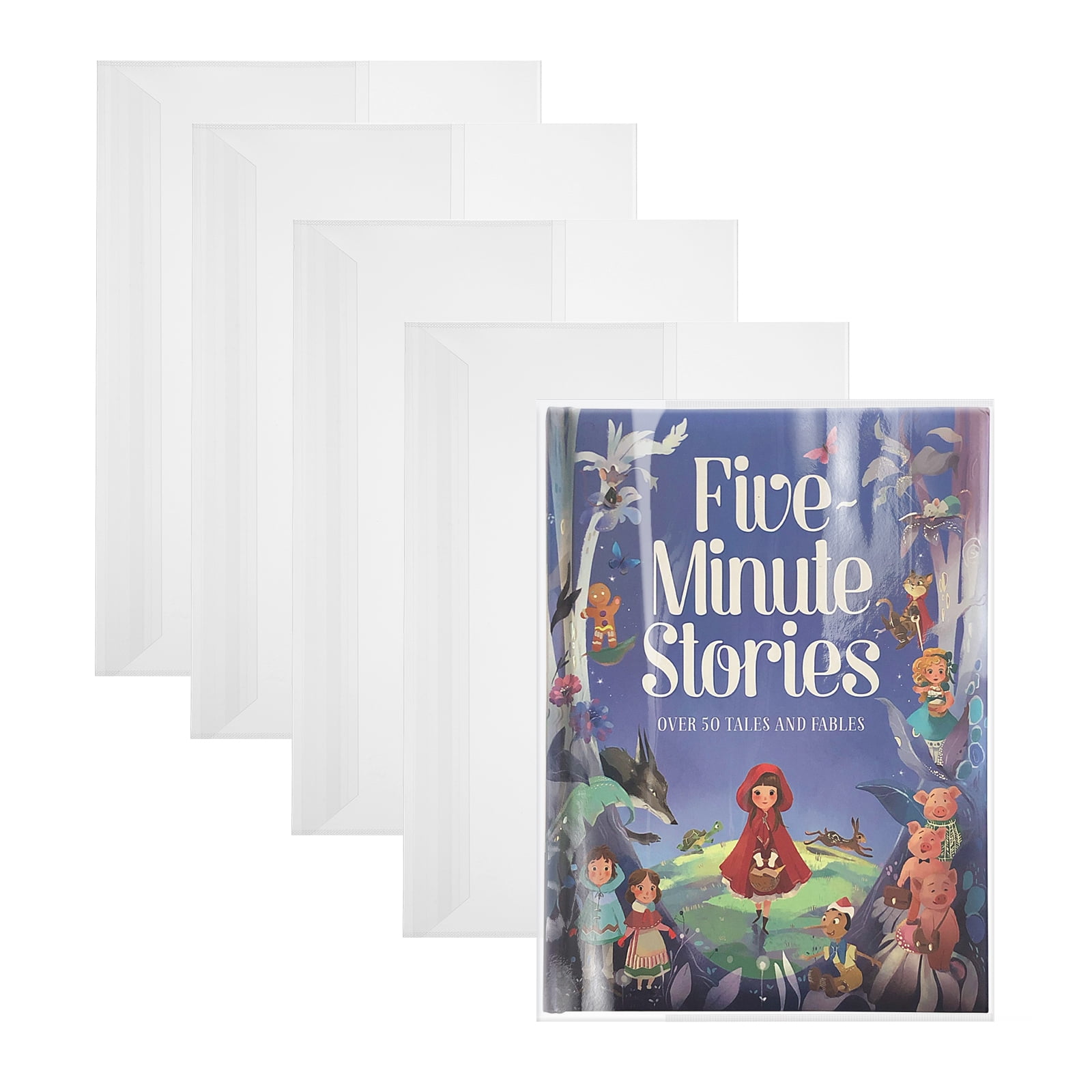 5pcs Transparent Book Covers Waterproof Book Covers Textbook Slipcases ...