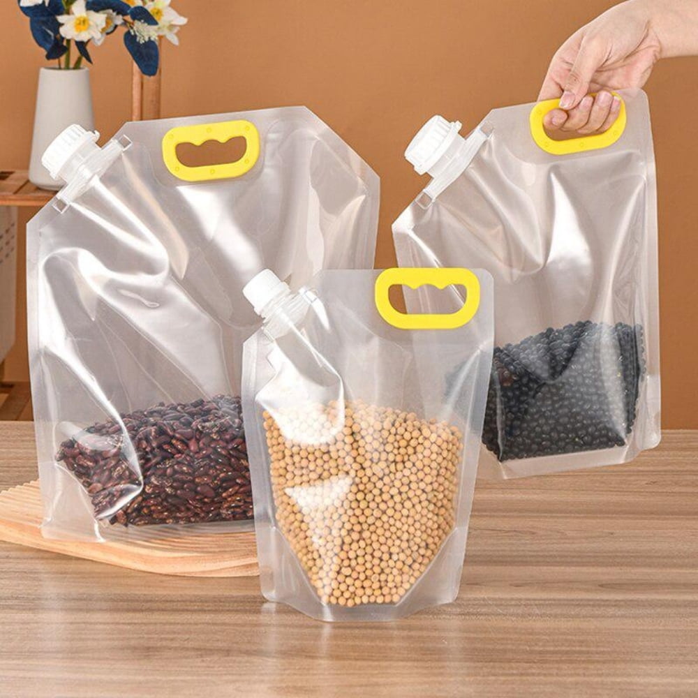 5pcs Transparent Cereals Moisture-proof Storage Bag Portable Food ...
