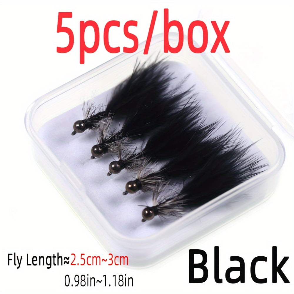 5pcs Tungsten Bead Head Woolly Bugger, Olive/Black Streamers Fly ...