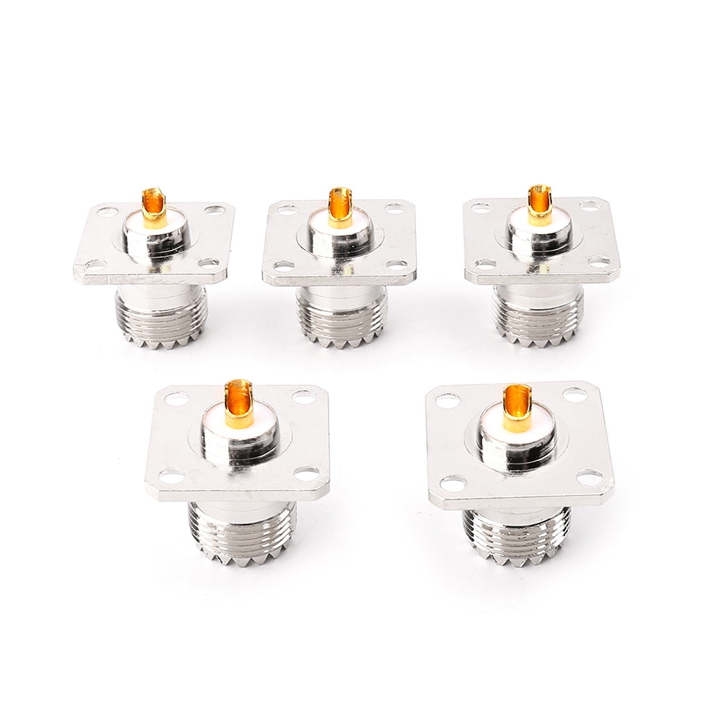 5pcs UHF SO239 Female Flange Panel Chassis Deck Mount Adapter Connector ...