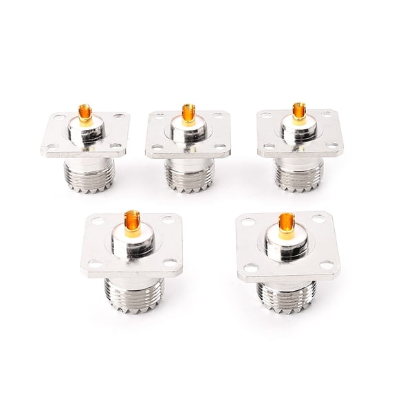 5pcs UHF SO239 Female Flange Panel Chassis Deck Mount Adapter Connector ...