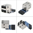 5pcs USB2.0 Motherboard Connector 9Pin/10Pin Header to 2 A Port Adapter ...